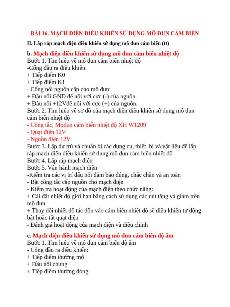 GHI BÀI MÔN CÔNG NGHỆ 8 - HK2 bai 16 tiet 345 | PDF