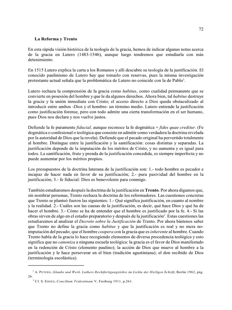 Gracia Tema 2 - 9 Reforma - Trento | PDF | Justificación (teología) | Gracia divina