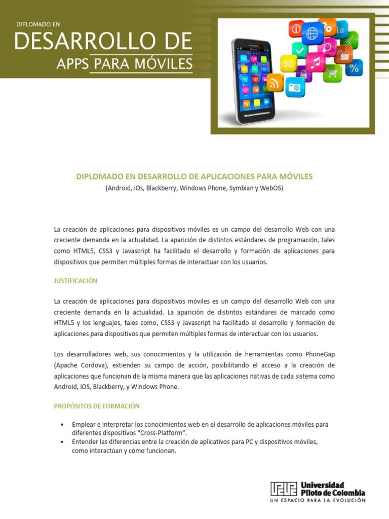 Diplomado Desarrollo Apps Moviles | PDF | Aplicación movil | Software de la aplicacion