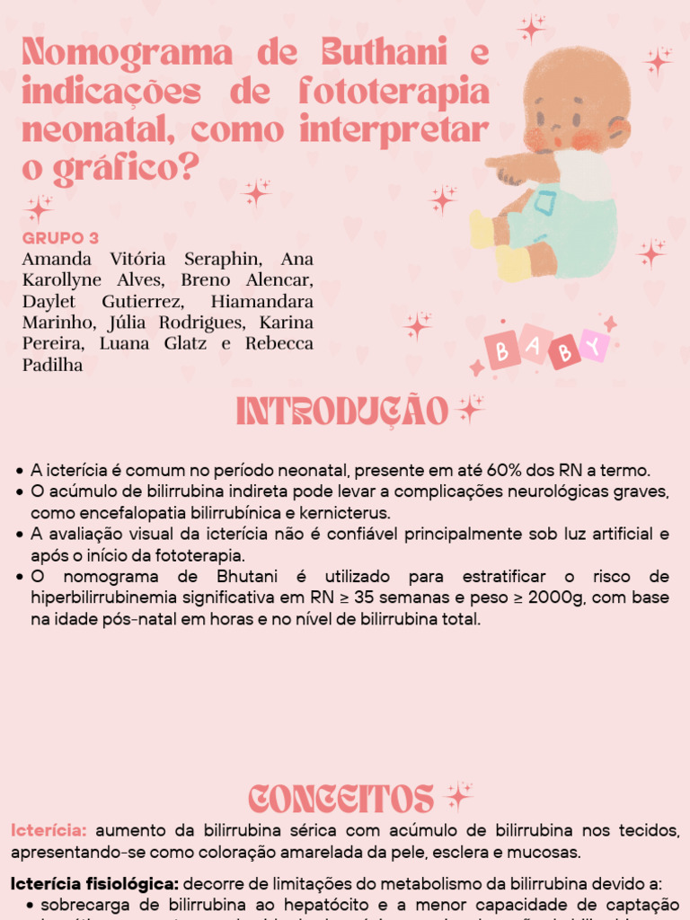 Nomograma de Buthani e Indicações de Fototerapia Neonatal, Como ...