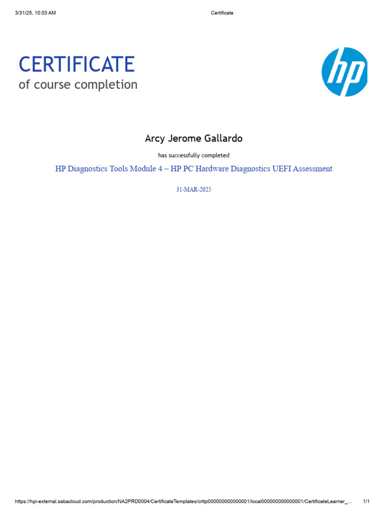 HP Diagnostics Tools Module 4 - HP PC Hardware Diagnostics UEFI ...