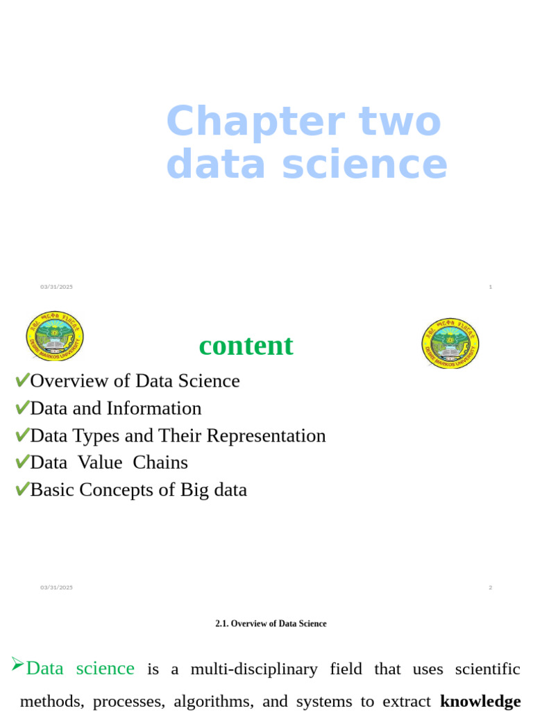 Chapter 2 Data Science | PDF | Big Data | Data