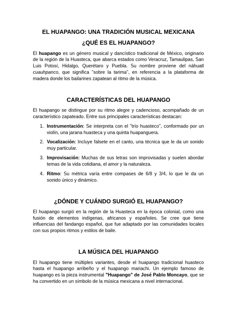 Huapango: Tradición Musical Mexicana | PDF