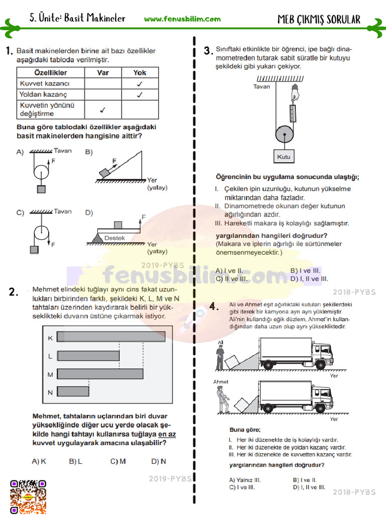 Unite Basit Makineler | PDF