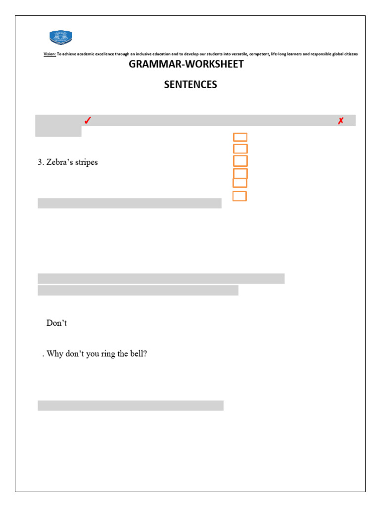GR 4 April Grammar Writing Section | PDF