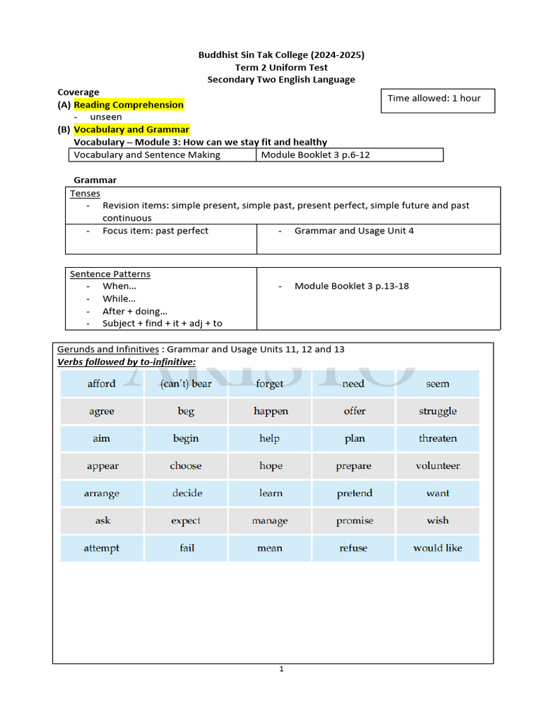 S2 Term 2 UT, 2024-2025 | PDF