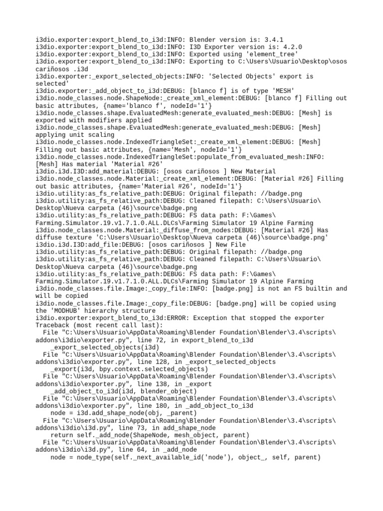 Osos Cariñosos - Export - Log | PDF | Blender (Software) | Operating System Technology