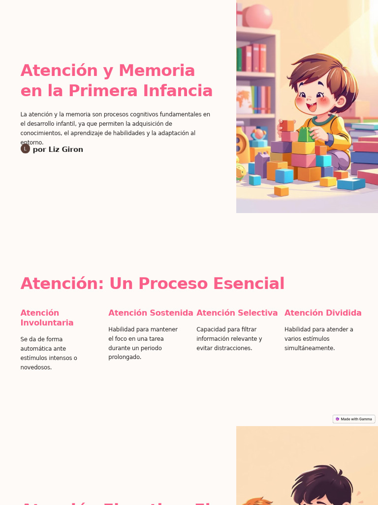 Atención y Memoria en la Infancia | PDF | Atención | Memoria