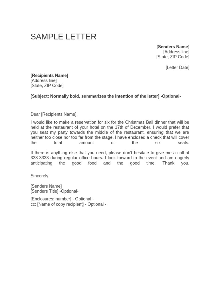 SAMPLE LETTER | PDF