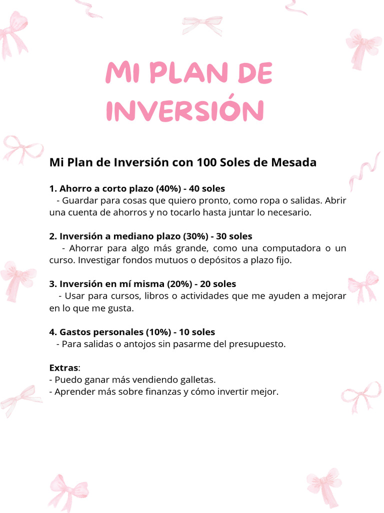 Documento A4 Hoja de Papel Con Lazos Coquette Rosado | PDF