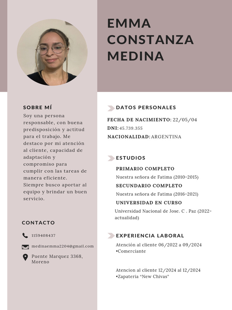 CV Medina Emma | PDF