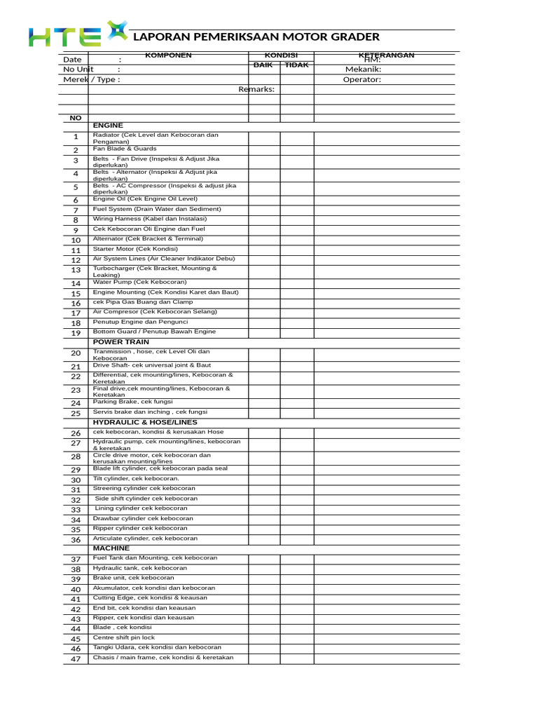 Laporan Pemeriksaan Grader | PDF