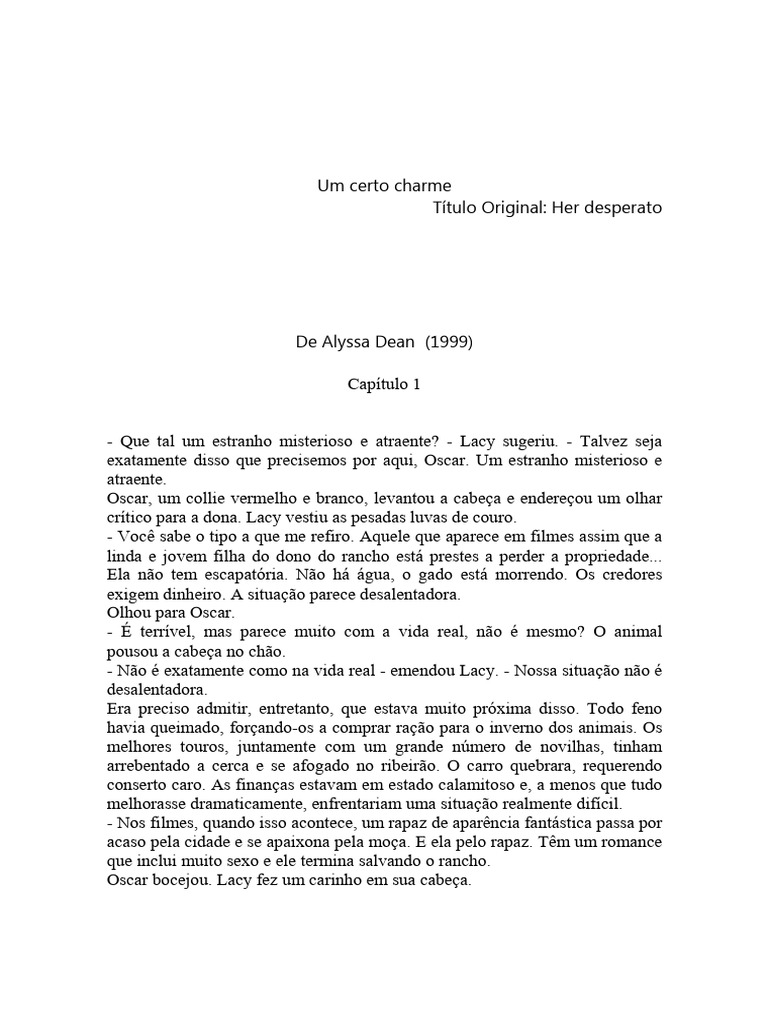Um Certo Charme - Alyssa Dean | PDF | Cavalos | Dinheiro