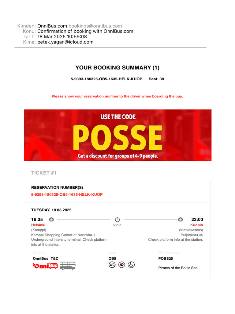 Confirmation of Booking With | PDF | Bus | Receipt