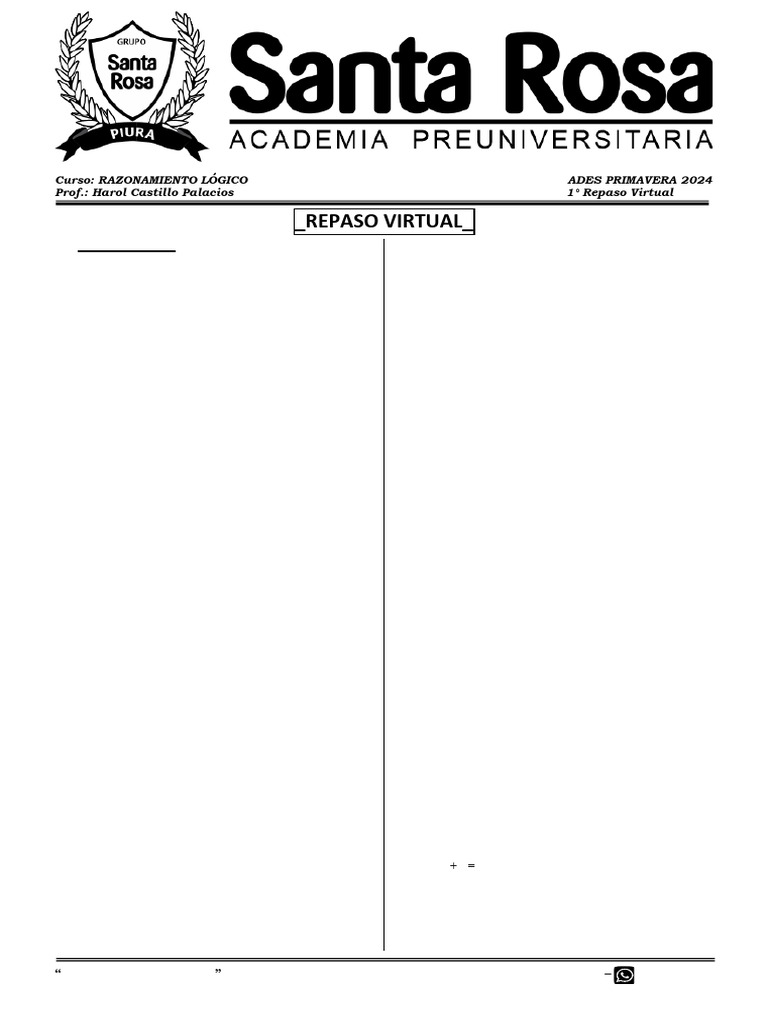 Repaso.01 Ades Prim2024 Raz. Lógico | PDF