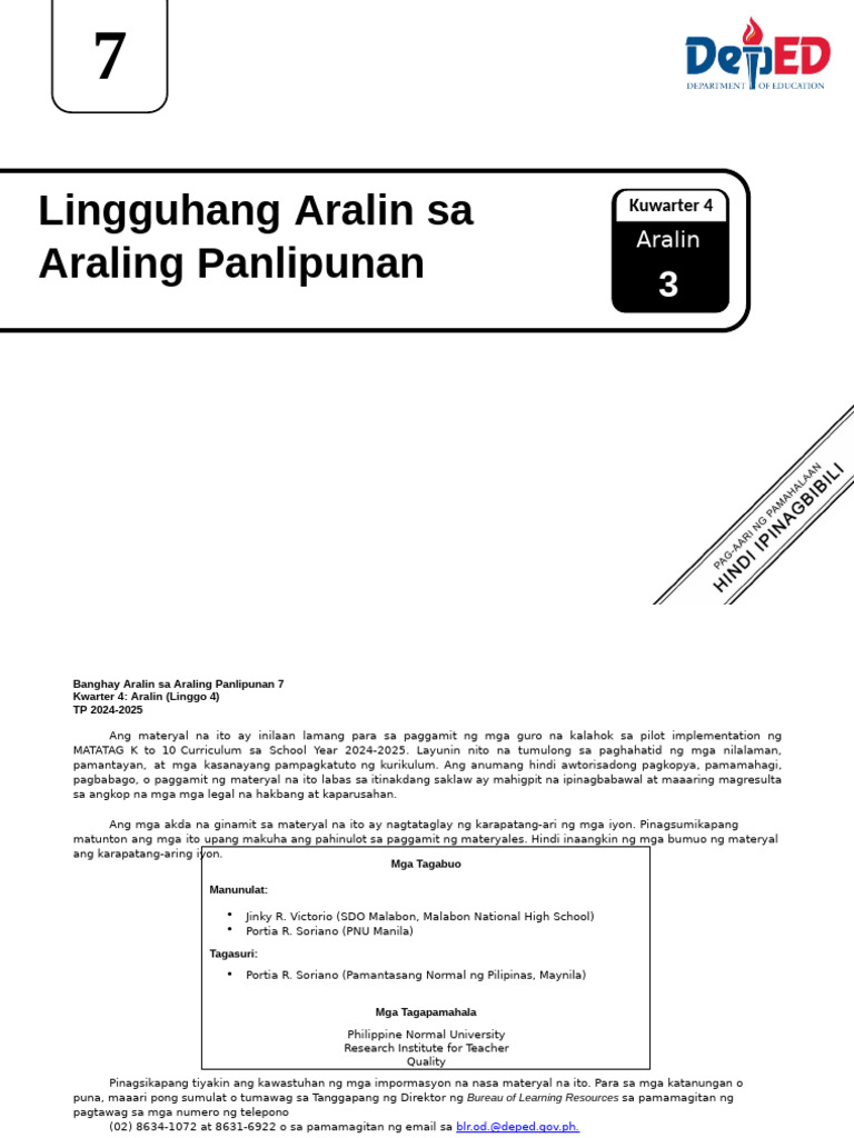 Final_ Validated and Revised_Q4_LE_AP-7_Lesson-4_Week-4 | PDF