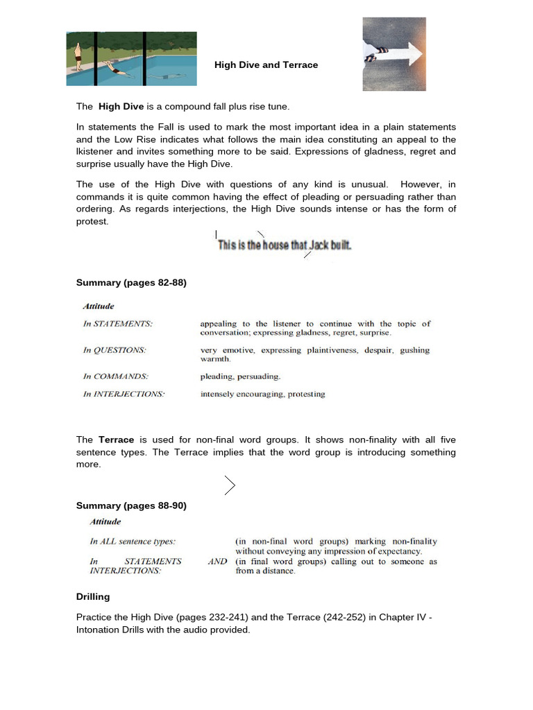 High Dive and Terrace Intonation Guide | PDF