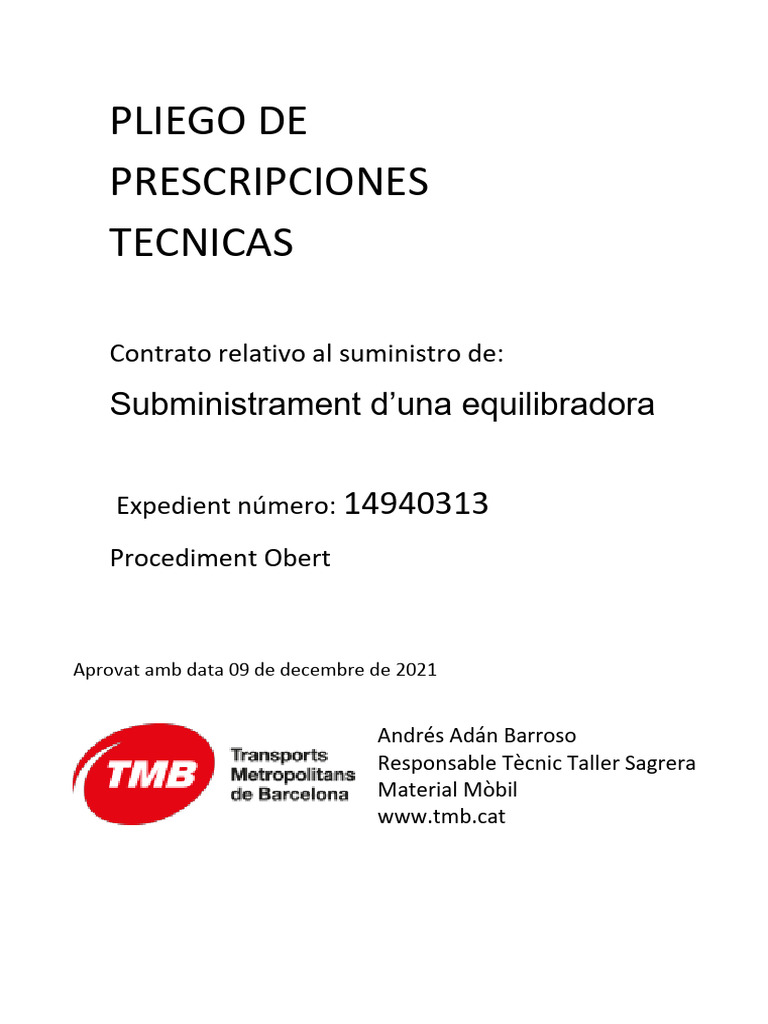 Plec de Prescripcions Tecniques-1 | PDF | Calibración | Software