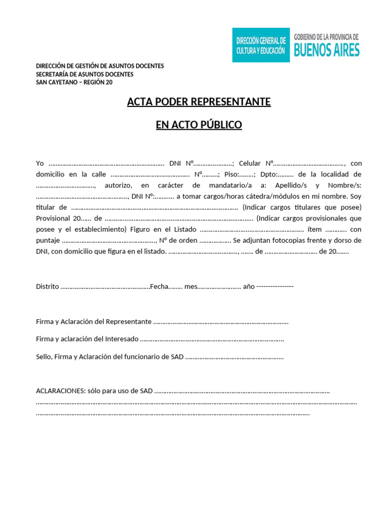 Formulario de Representante en AP-2 | PDF