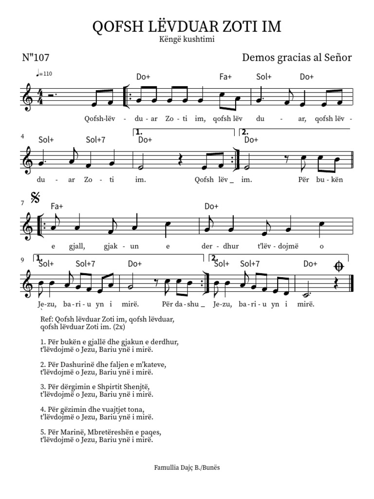 Qofsh Lëvduar Zoti Im | PDF