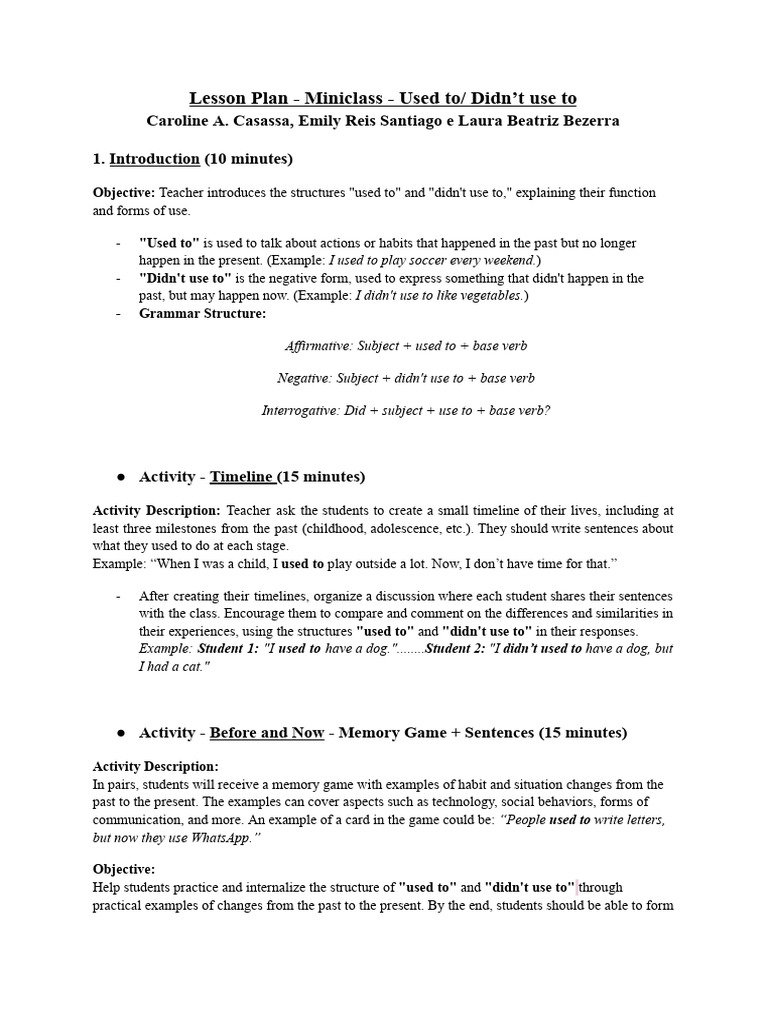 Miniclass - Lesson Plan | PDF | Behavioural Sciences | Linguistics