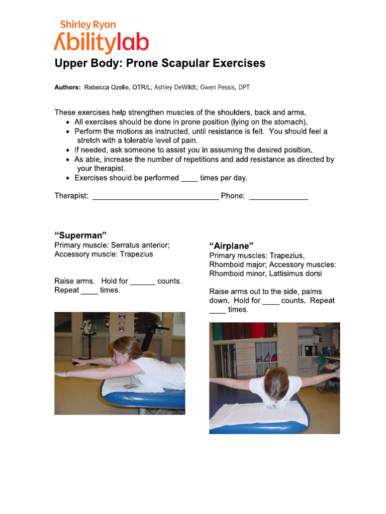 Shoulders and Upper Back Exercises | PDF