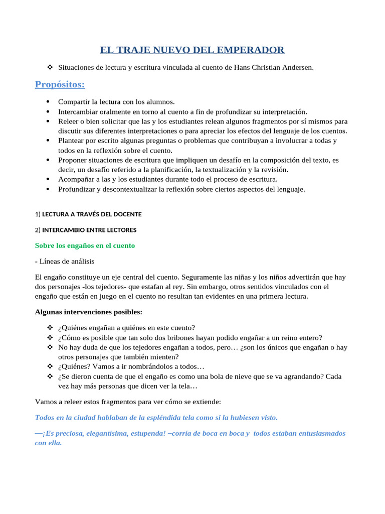 Análisis del "Traje Nuevo del Emperador" | PDF