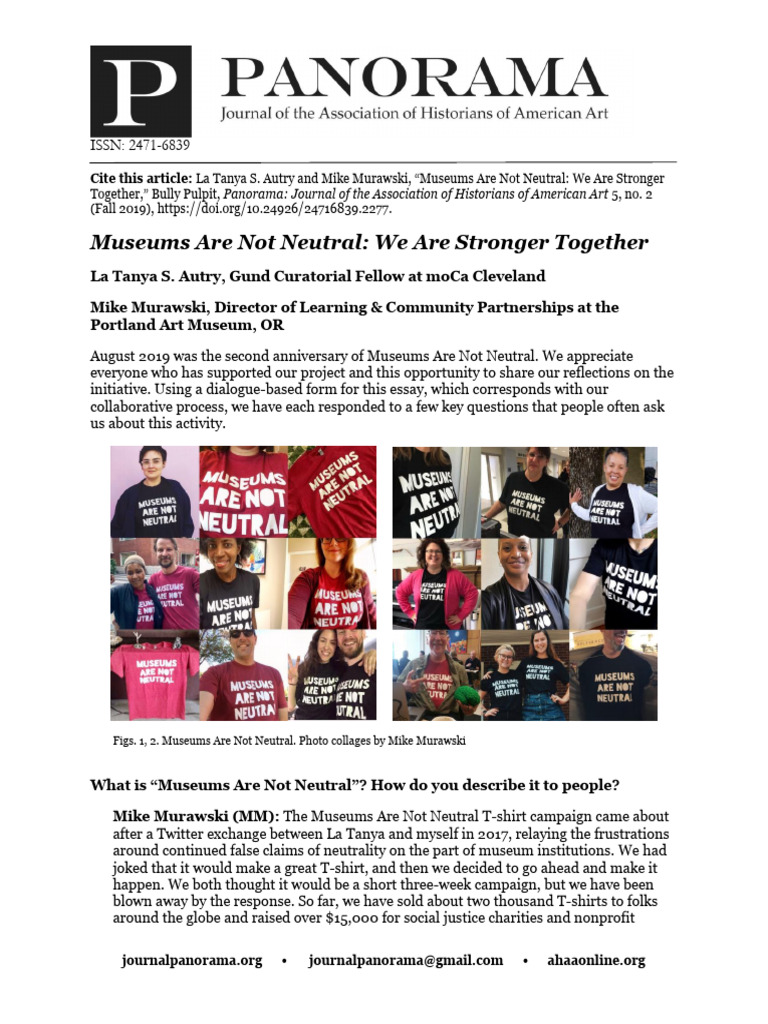 Museums Are Not Neutral: A Call to Action | PDF | Hashtag