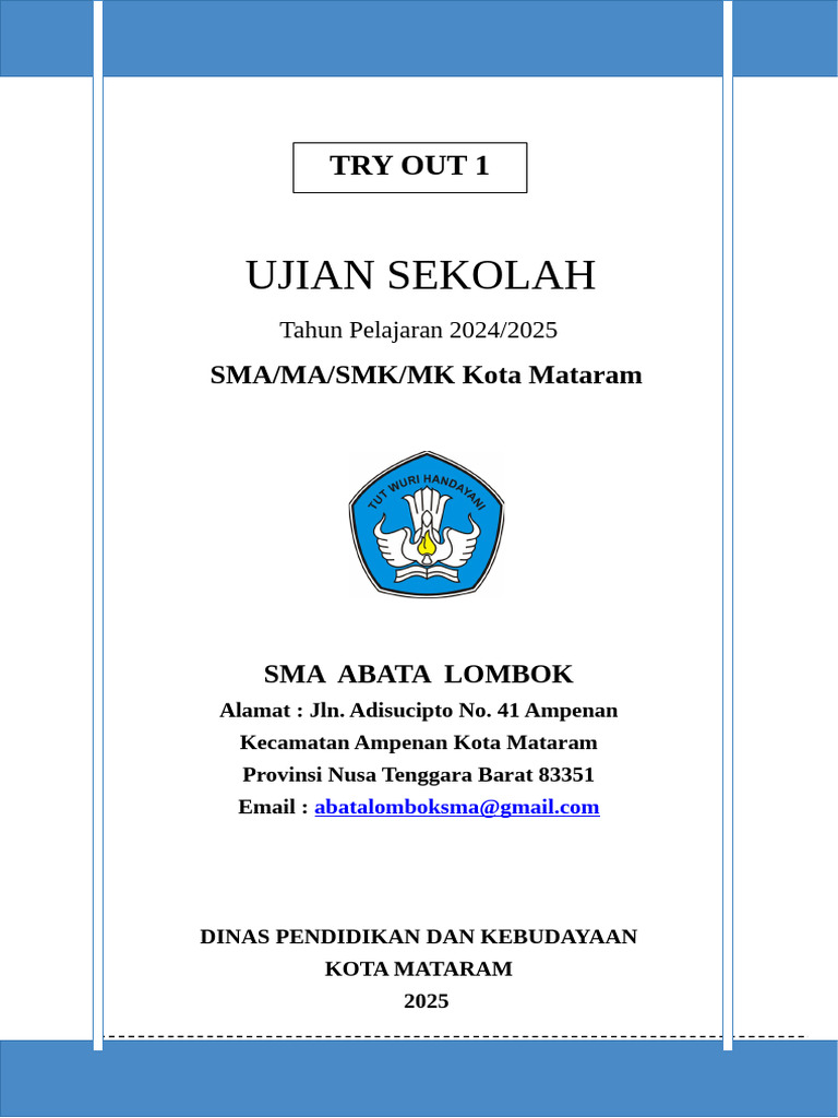 Soal Tryout 1 MTK Wajib | PDF