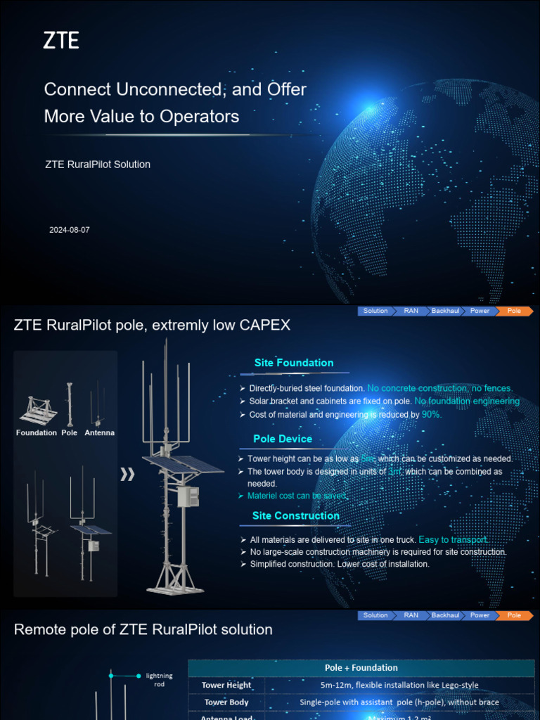 ZTE RuralPilot: Solar-Powered Poles | PDF | Solar Panel | Solar Power