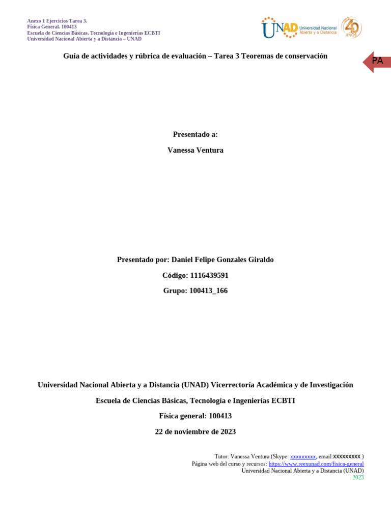 Tarea 3_Teoremas de La Conservación_Daniel Felipe Gonzales Giraldo | PDF | Presión | Calor