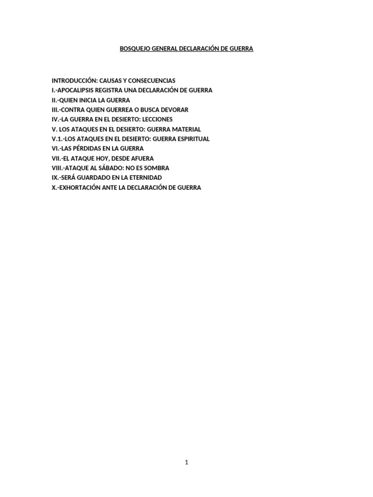 Bosquejo General Declaración de Guerra | PDF | Pecado | Jesús