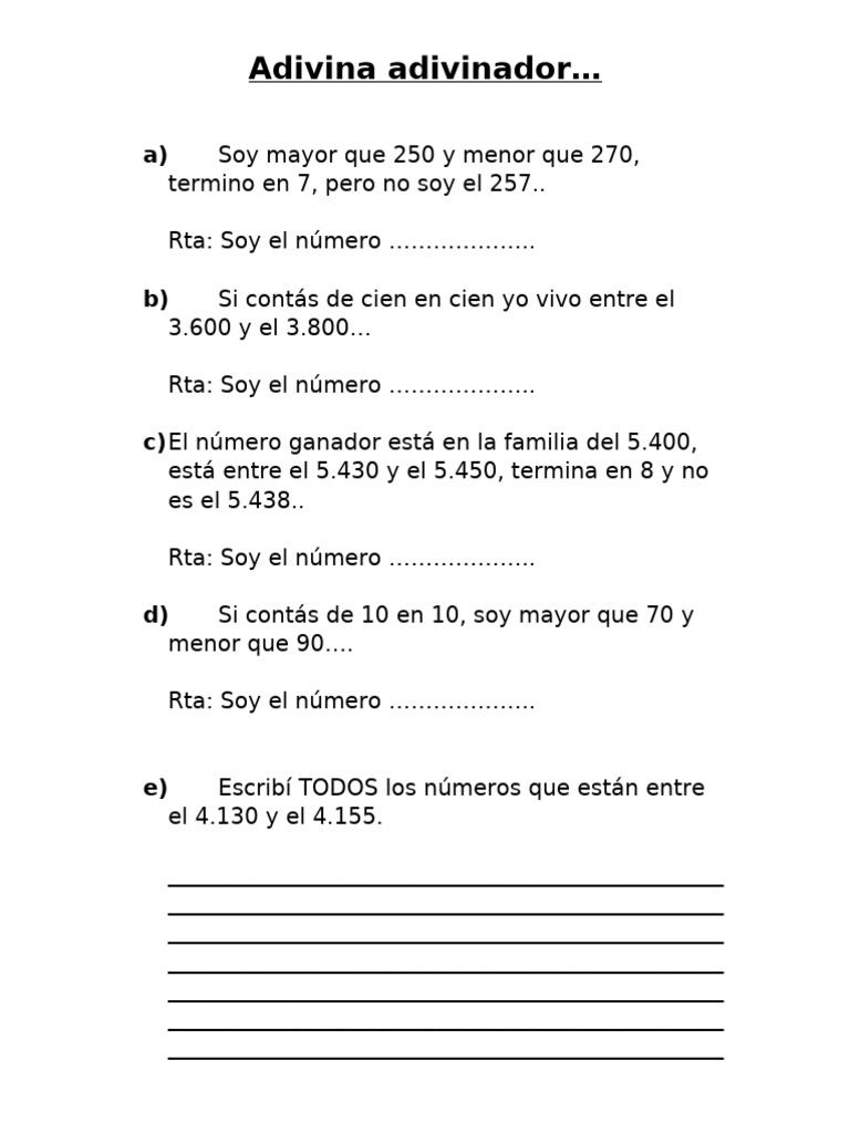 Adivina El Numero Adivinador | PDF