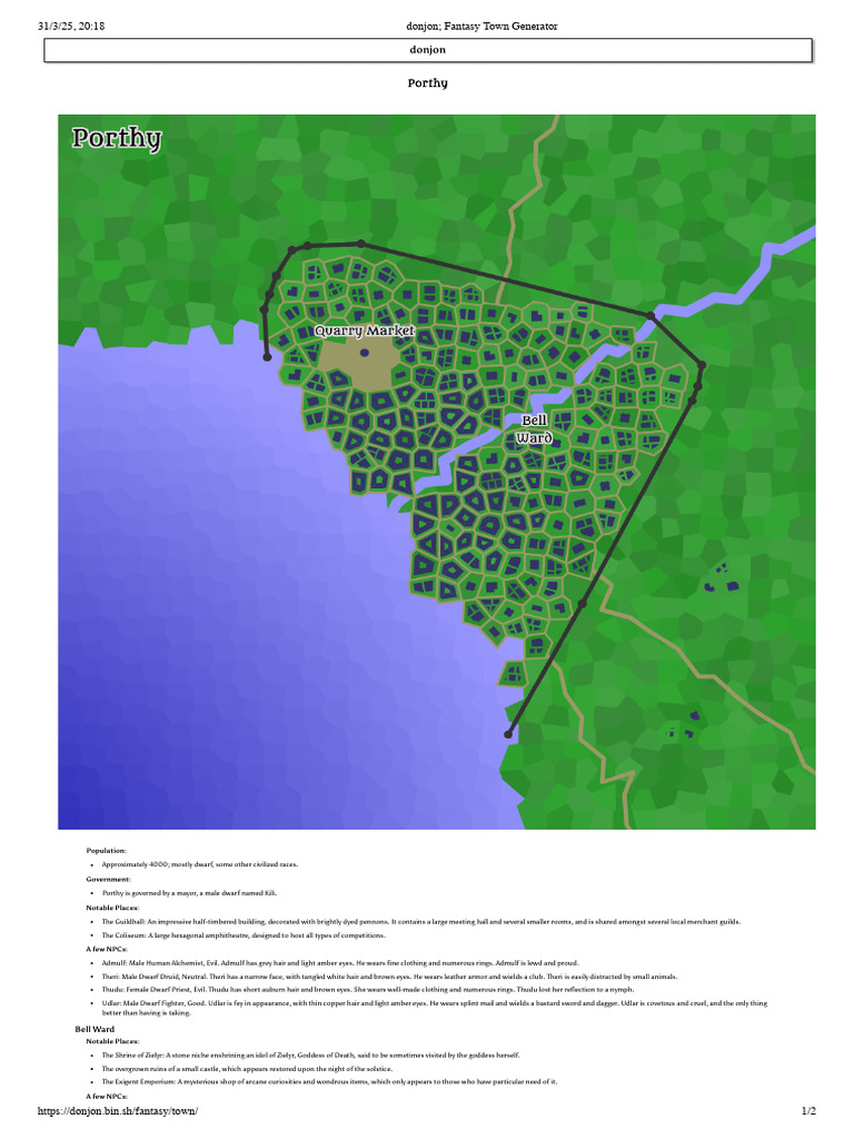 donjon; Fantasy Town Generator 2 | PDF