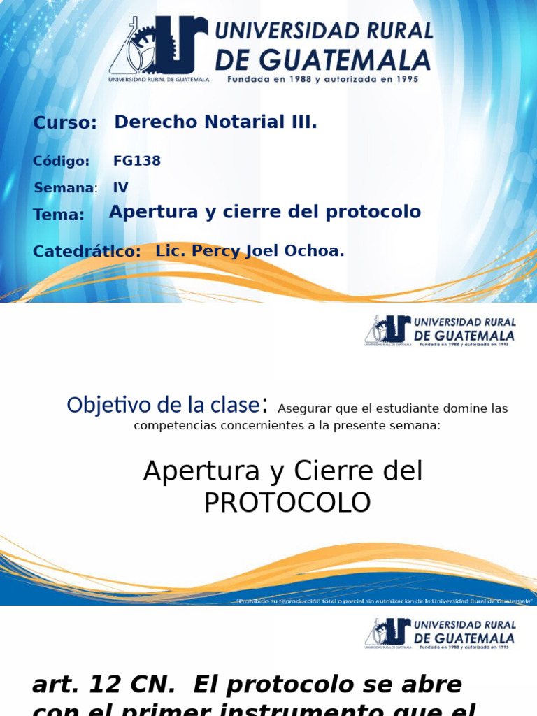 semana 4 APERTURA Y CIERRE DEL PROTOCOLO | PDF | Derecho Civil (Common Law)