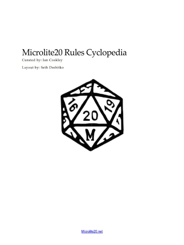 Microlite20 RulesCyclopedia Flat | PDF