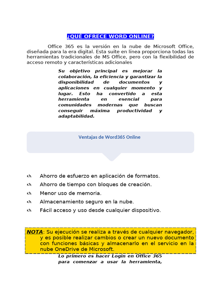 Word365 web -TP1- OBLIGATORIO- AUTOASISTIDO | PDF