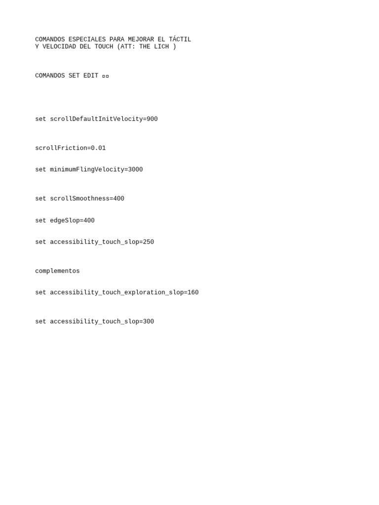 Ráfaga Táctil (Comandos Set Edit) ?? | PDF