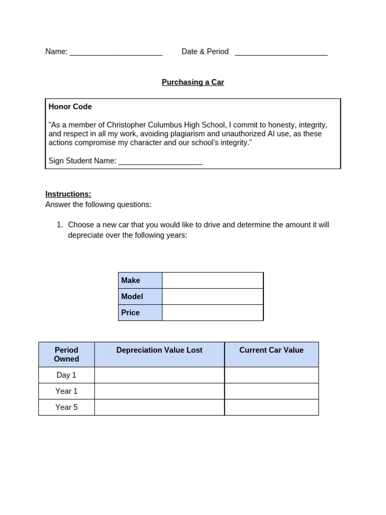 5.1 Purchasing A Car | PDF
