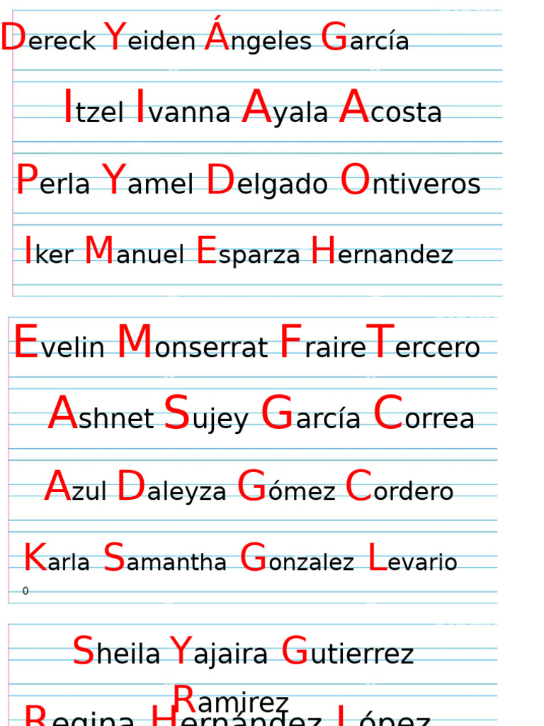 Nombres en Doble Raya Primer Grado | PDF