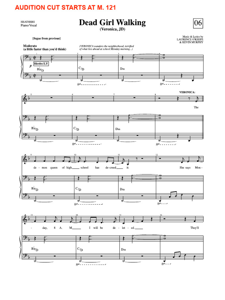 Dead Girl Walking - Sheet Music | PDF