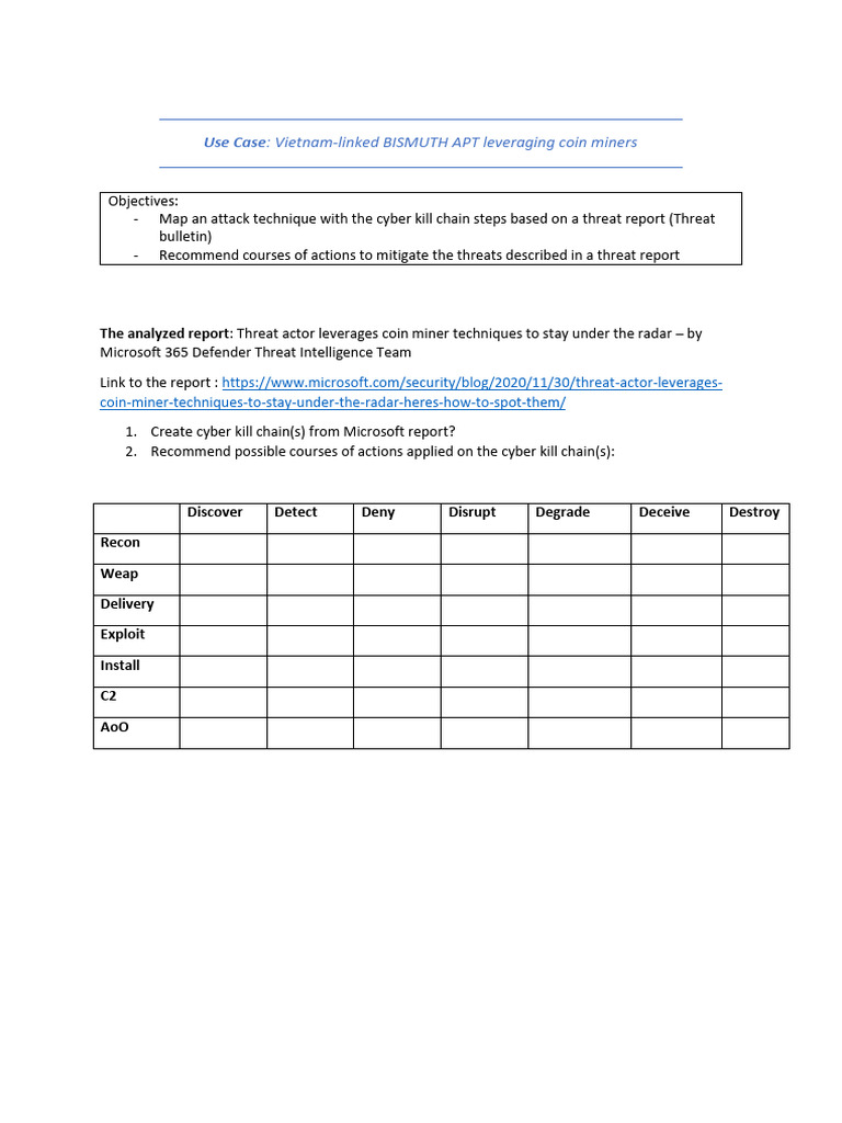 CTI Course 2023 2024 Chapter 7 Exercise | PDF