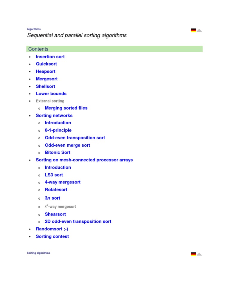 Sequential And Parallel Sorting Algorithms Pdf Time Complexity Array Data Structure