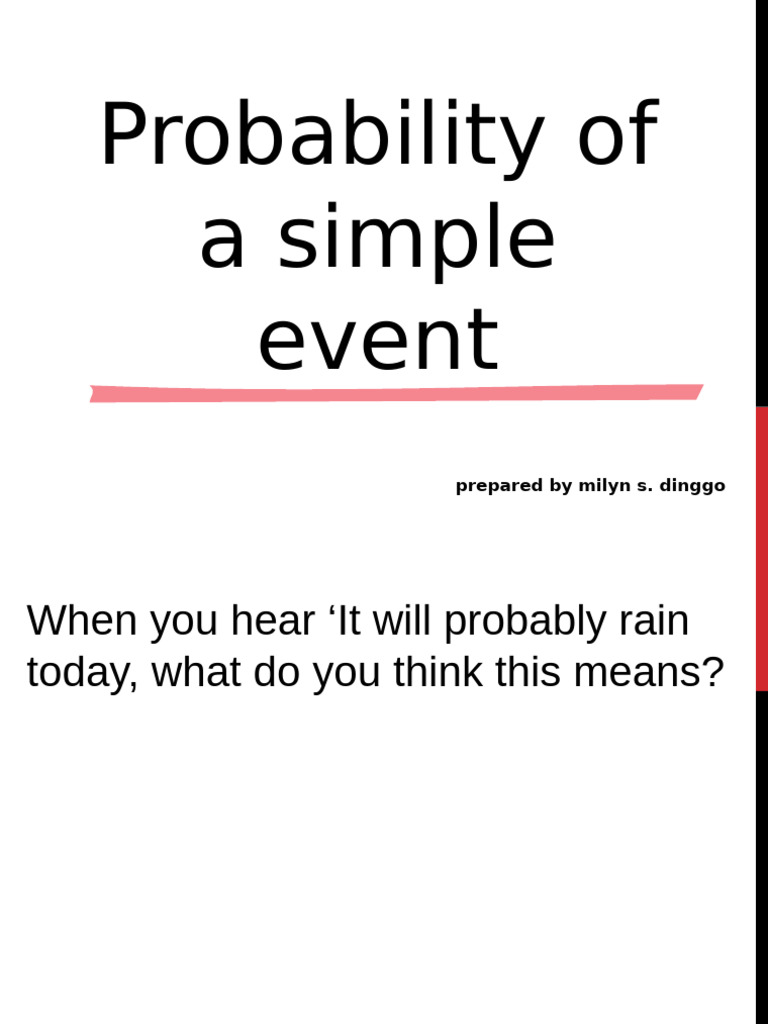 Probability of Simple Event | PDF