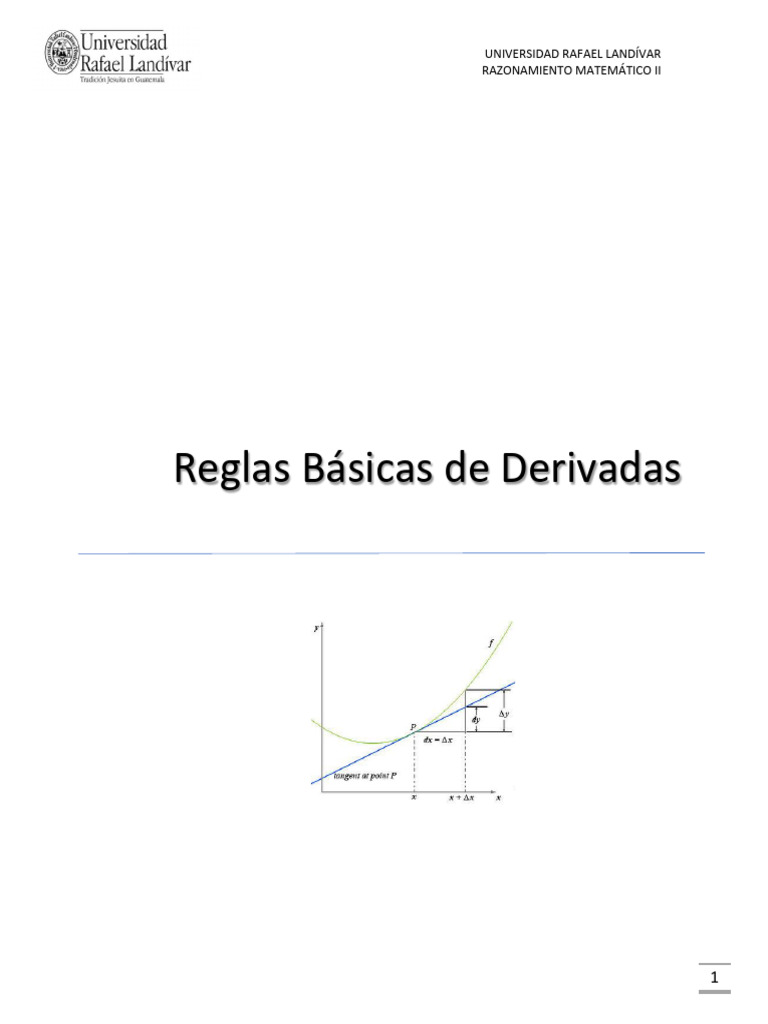 REGLAS BÁSICAS DE DERIVACIÓN | PDF | Exponenciación | Derivado