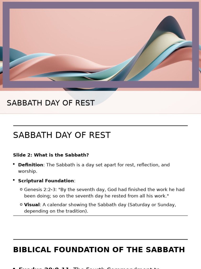 Understanding the Sabbath Day of Rest | PDF