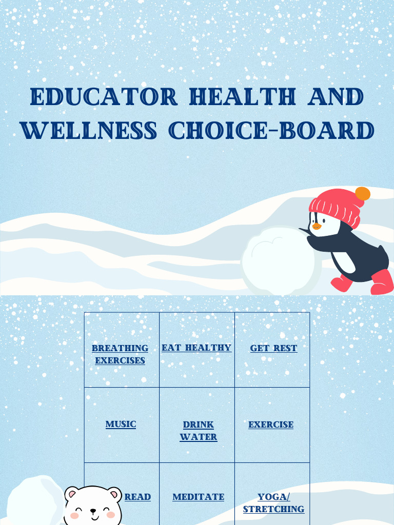 Educatorhealthandwellnesschoice Board1 | PDF | Stress (Biology) | Breathing