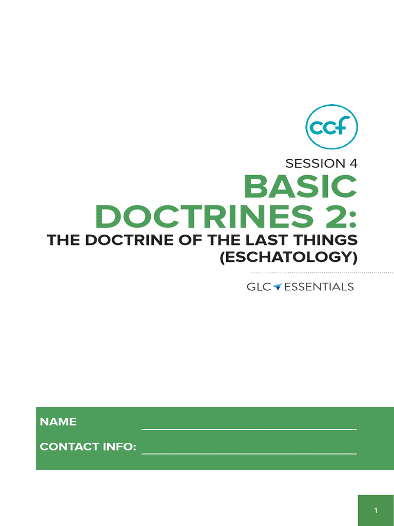 GLC - DOC - 151203 - Basic Doctrines 2 Session 4 REF | PDF | Last ...