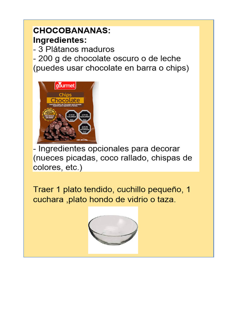 Receta de Chocobananás Fáciles | PDF