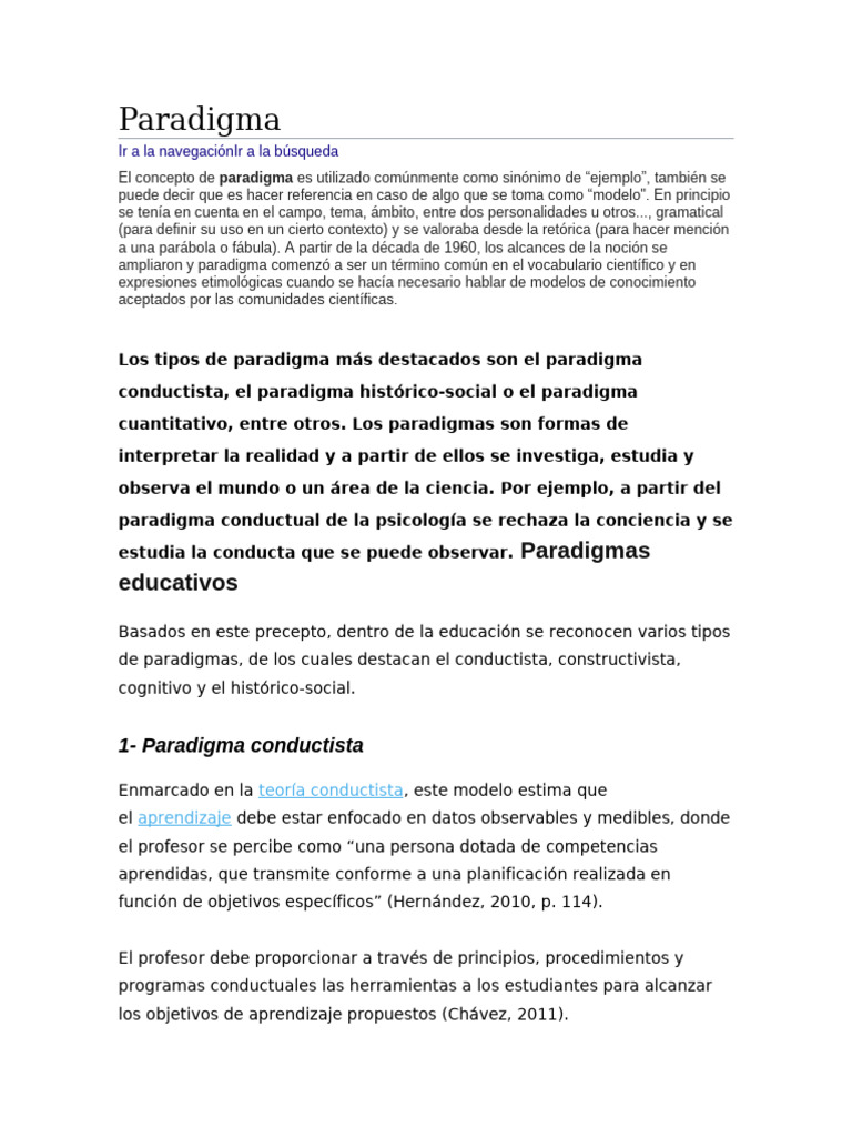 Paradigma | PDF | Experimentar | Paradigma